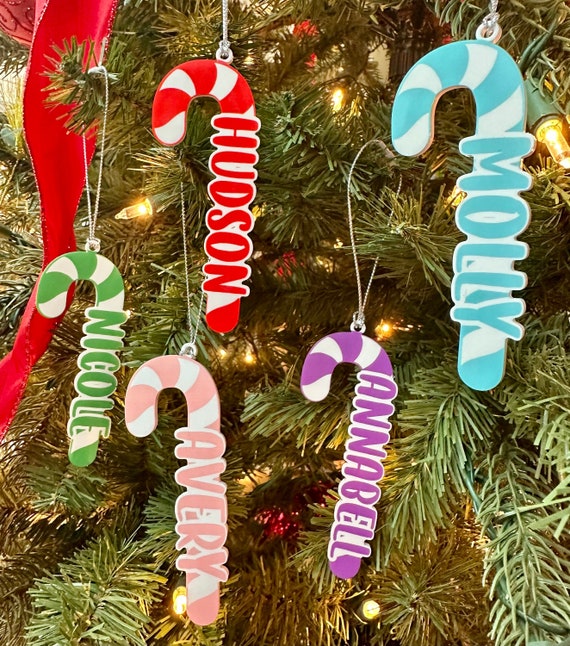 Personalized Candy Cane Ornaments Personalised Candy Cane Place