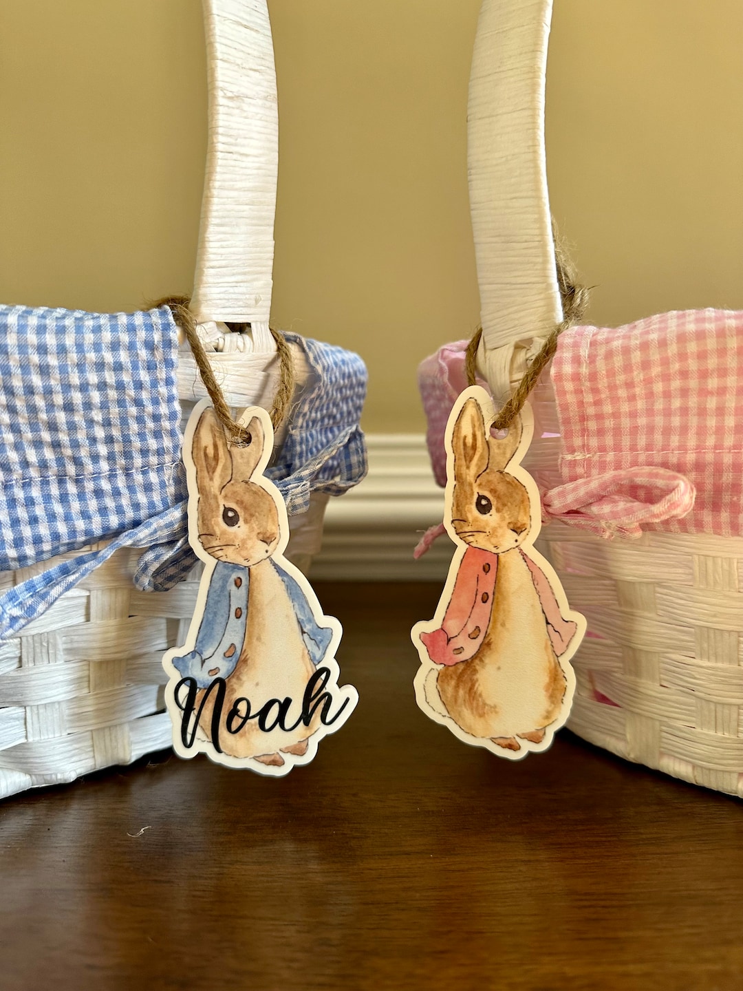 Personalized Easter Bunny Basket Tag, Custom Peter Rabbit Tags for ...