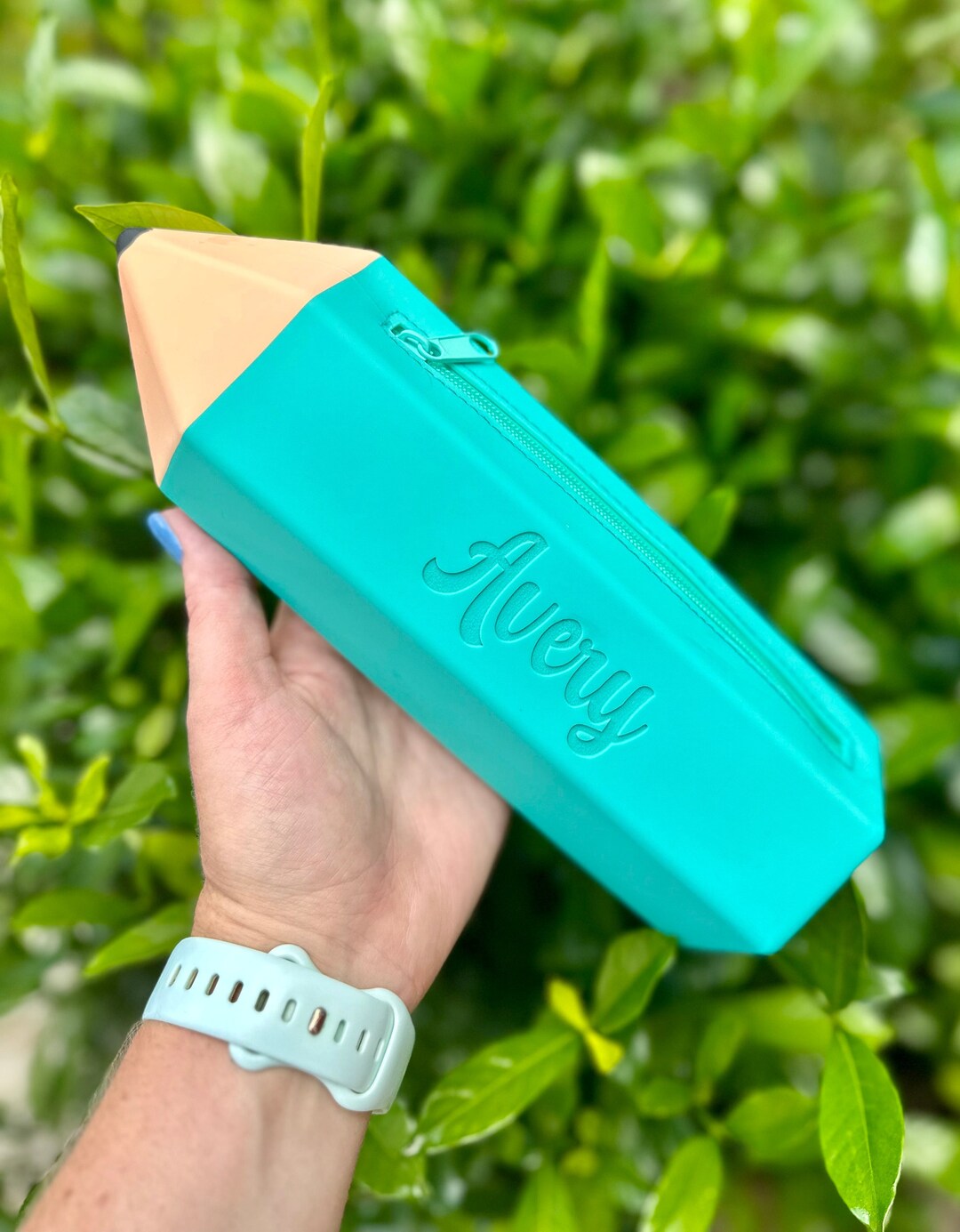 Personalized Silicone Pencil Shaped Case, Custom School Supply Holder ...