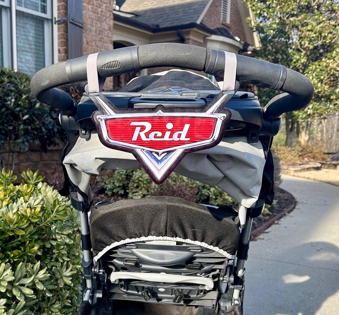 NEW MATERIAL! Personalized Cars Family Name Stroller Tag, Amusement ...