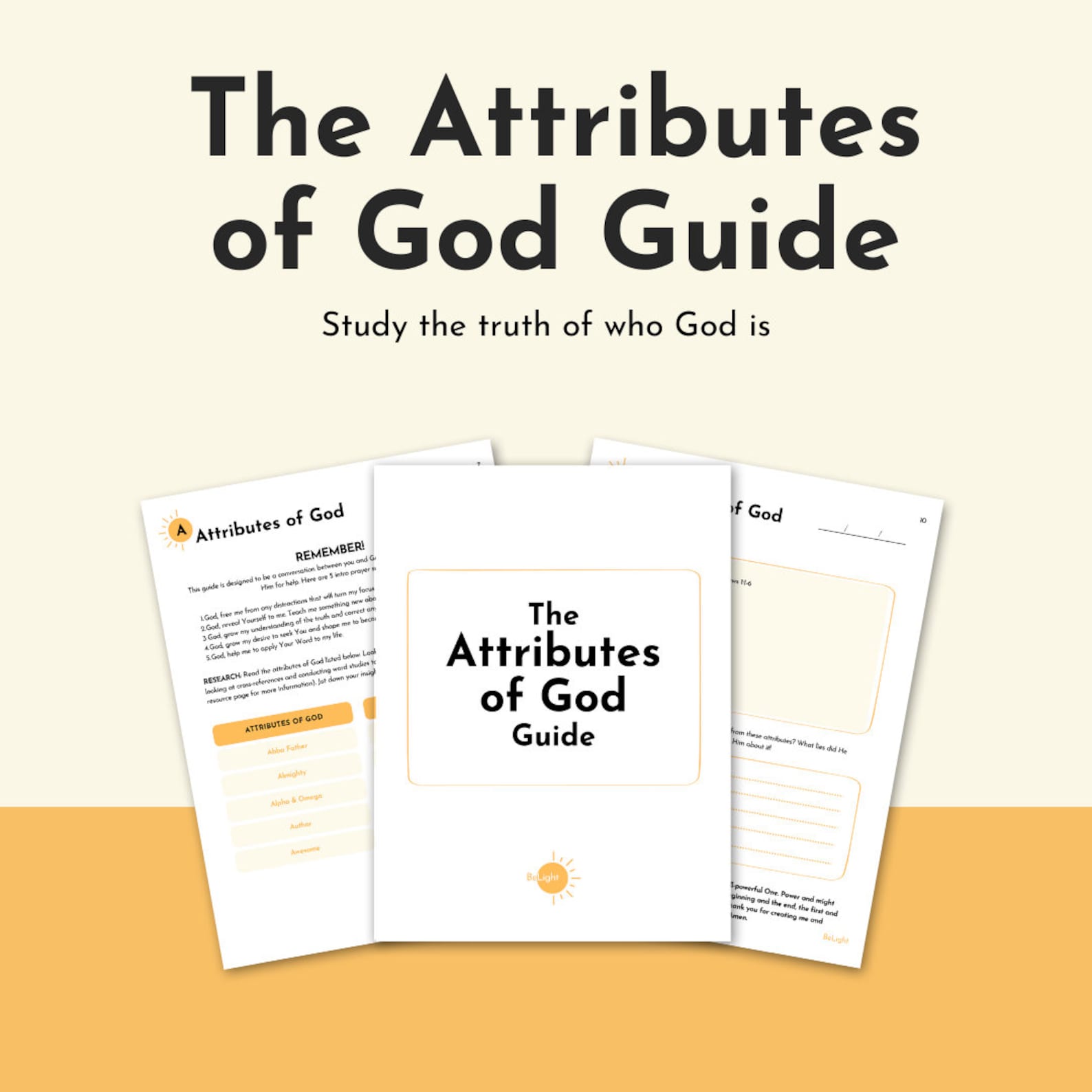 Attributes of God Study Guide Character of God Prayer Journal Christian ...