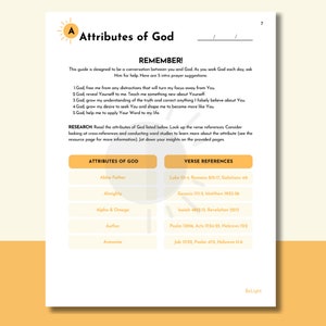Attributes of God Study Guide Character of God Prayer Journal Christian ...