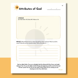 Attributes of God Study Guide Character of God Prayer Journal Christian ...