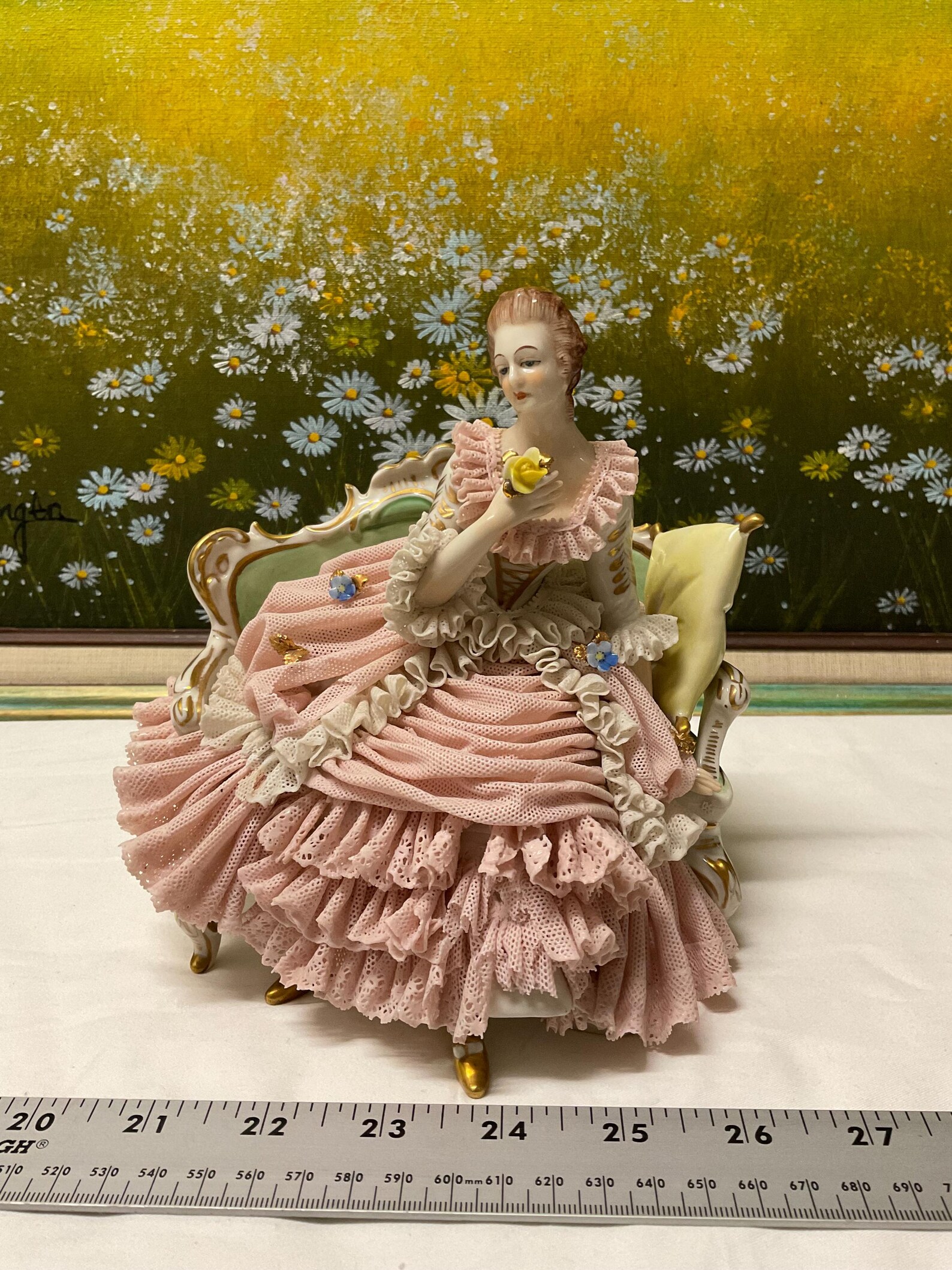 Dresden Fine Porcelain A Fine Lady Sitting in Her Lace Dress 7 - Etsy