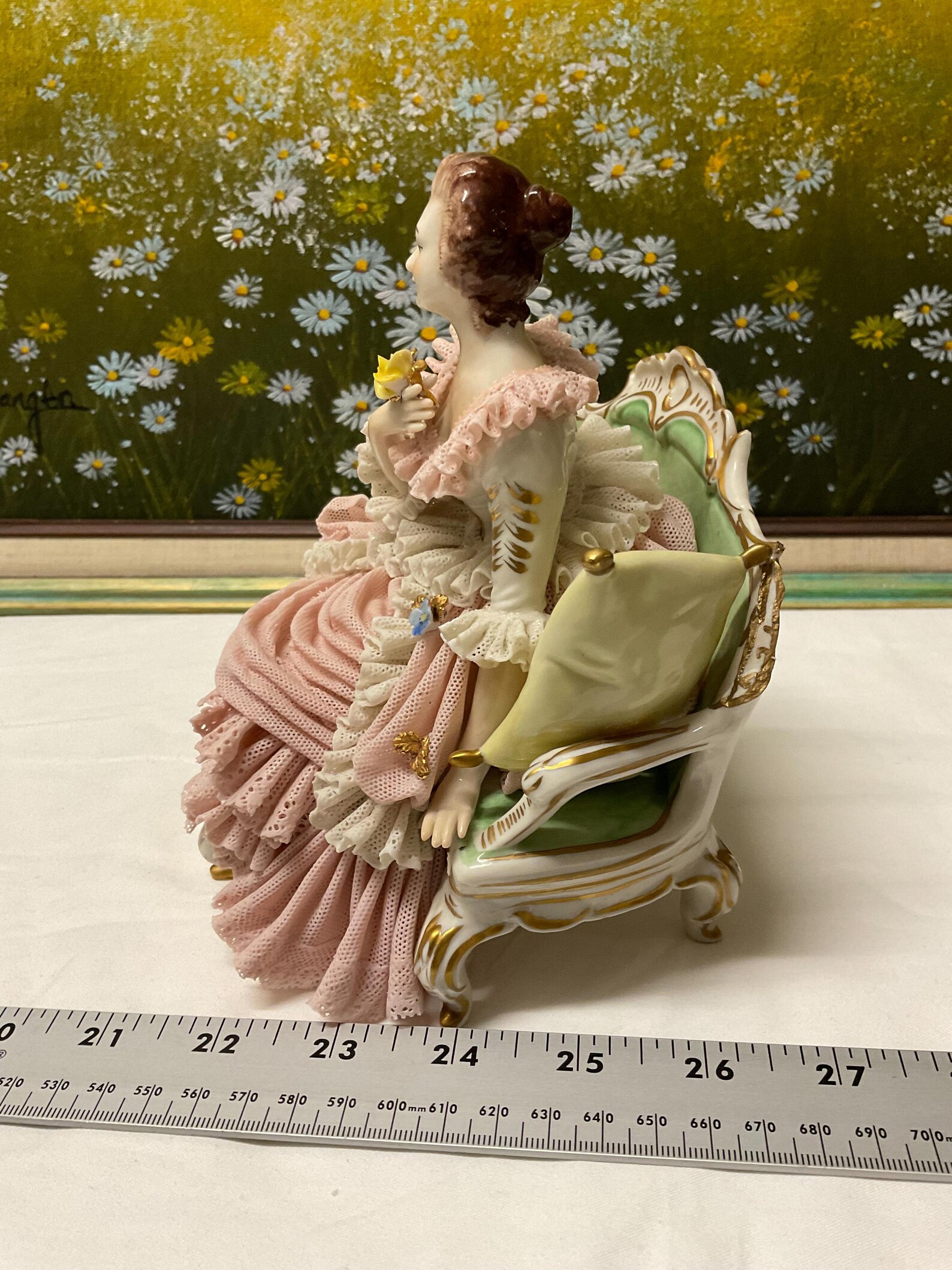 Dresden Fine Porcelain A Fine Lady Sitting in Her Lace Dress 7 - Etsy