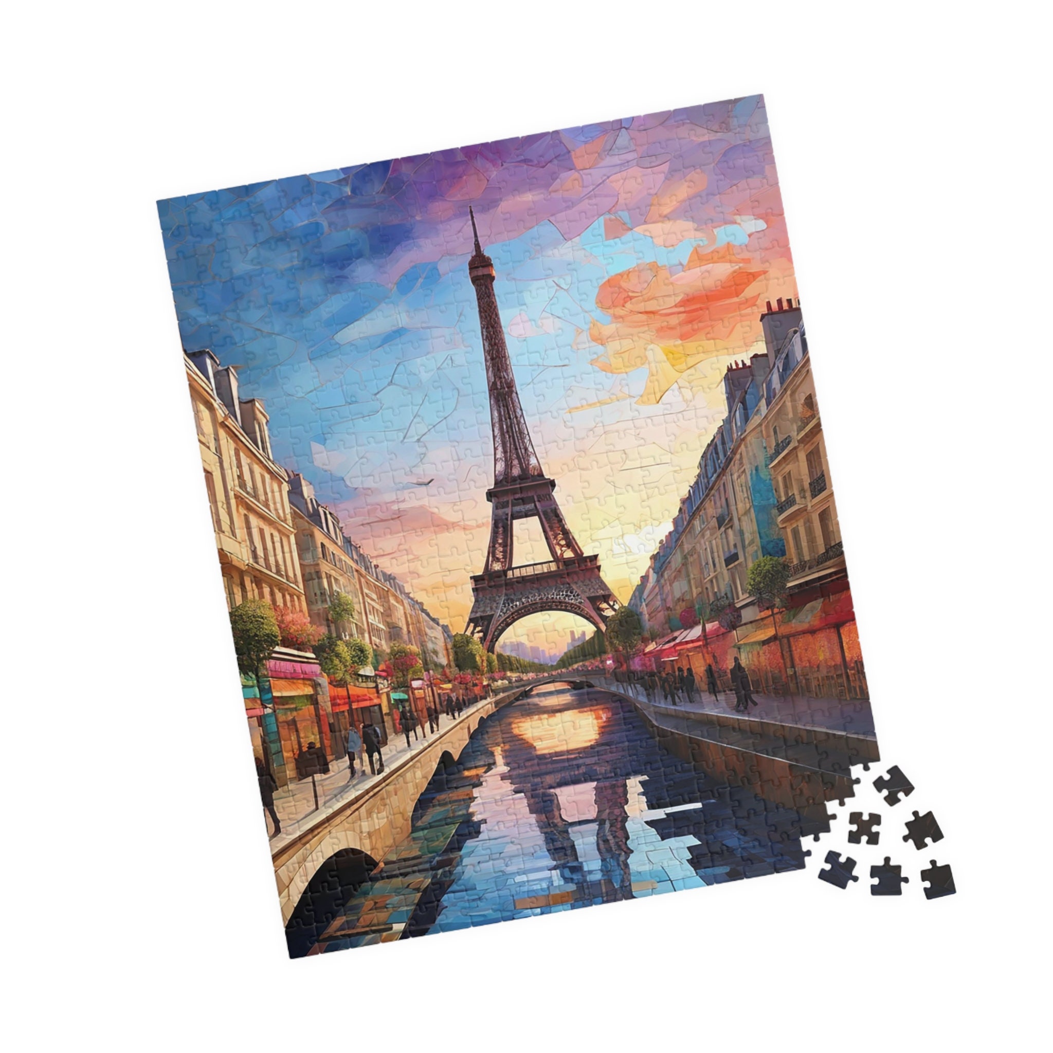 Paris Skyline Puzzle Vibrant Mosaic Jigsaw, Cityscape Art Puzzle for ...