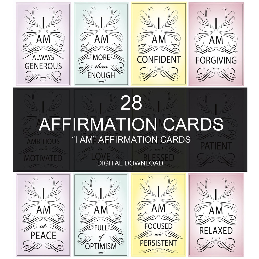 I AM Affirmation Cards Inspirational Affirmation Set Motivational ...