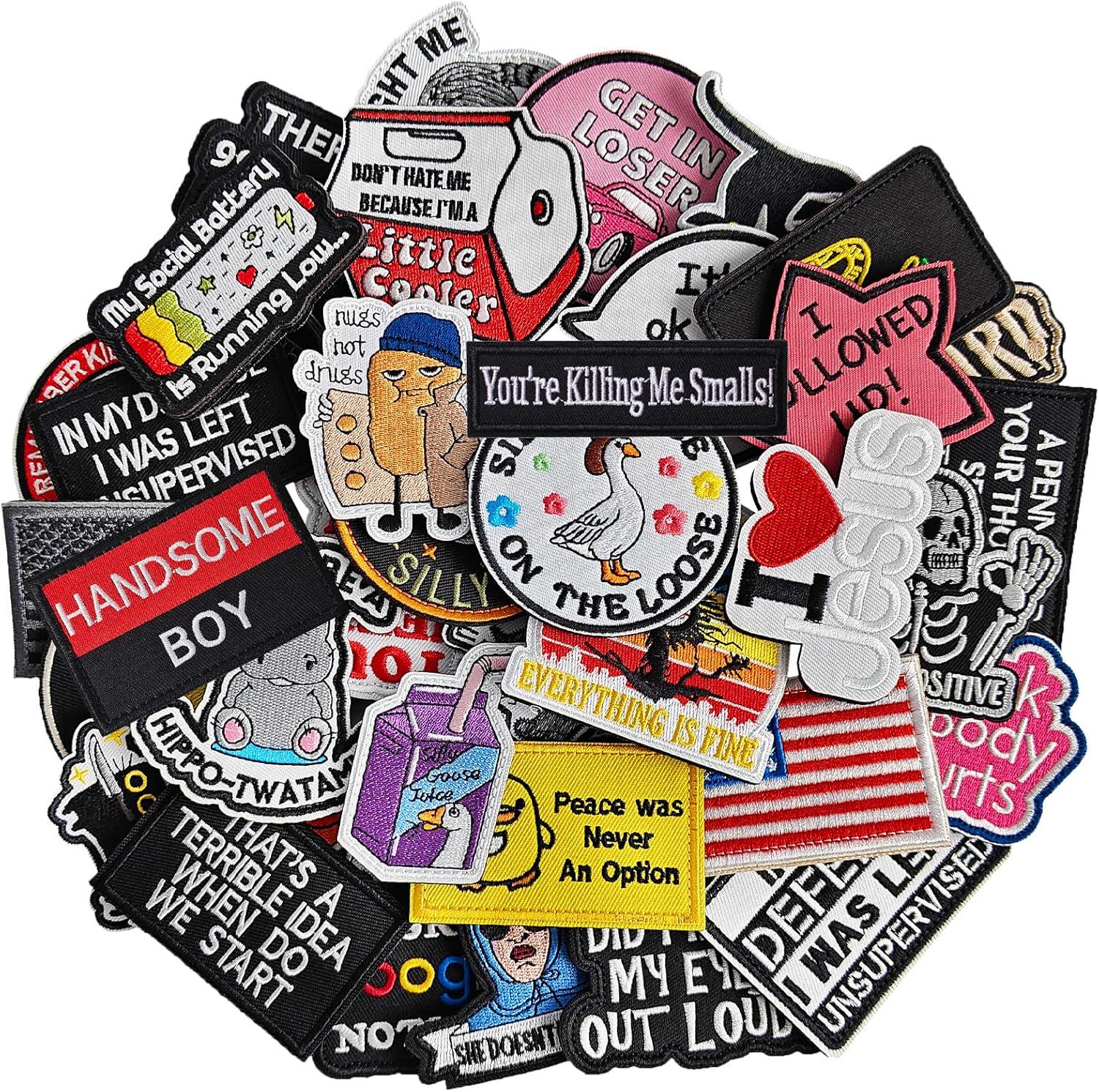 20pcs Funny Meme Patches Hook & Loop | Embroidered Morale Patches | DIY ...