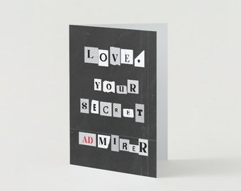 SECRET ADMIRER, Card for Him or Her, New Love Gift, Valentine Cards ...