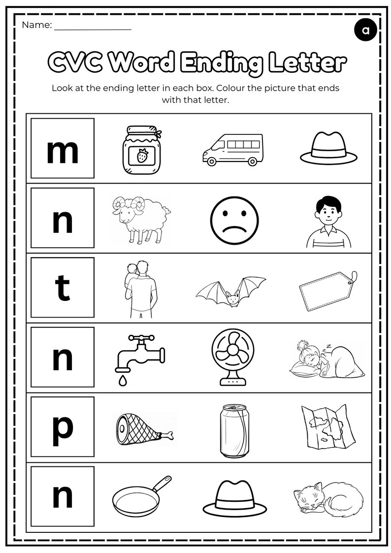 CVC Word Work | Ending Letters and Sounds MEGA Bundle | Kindergarten ...