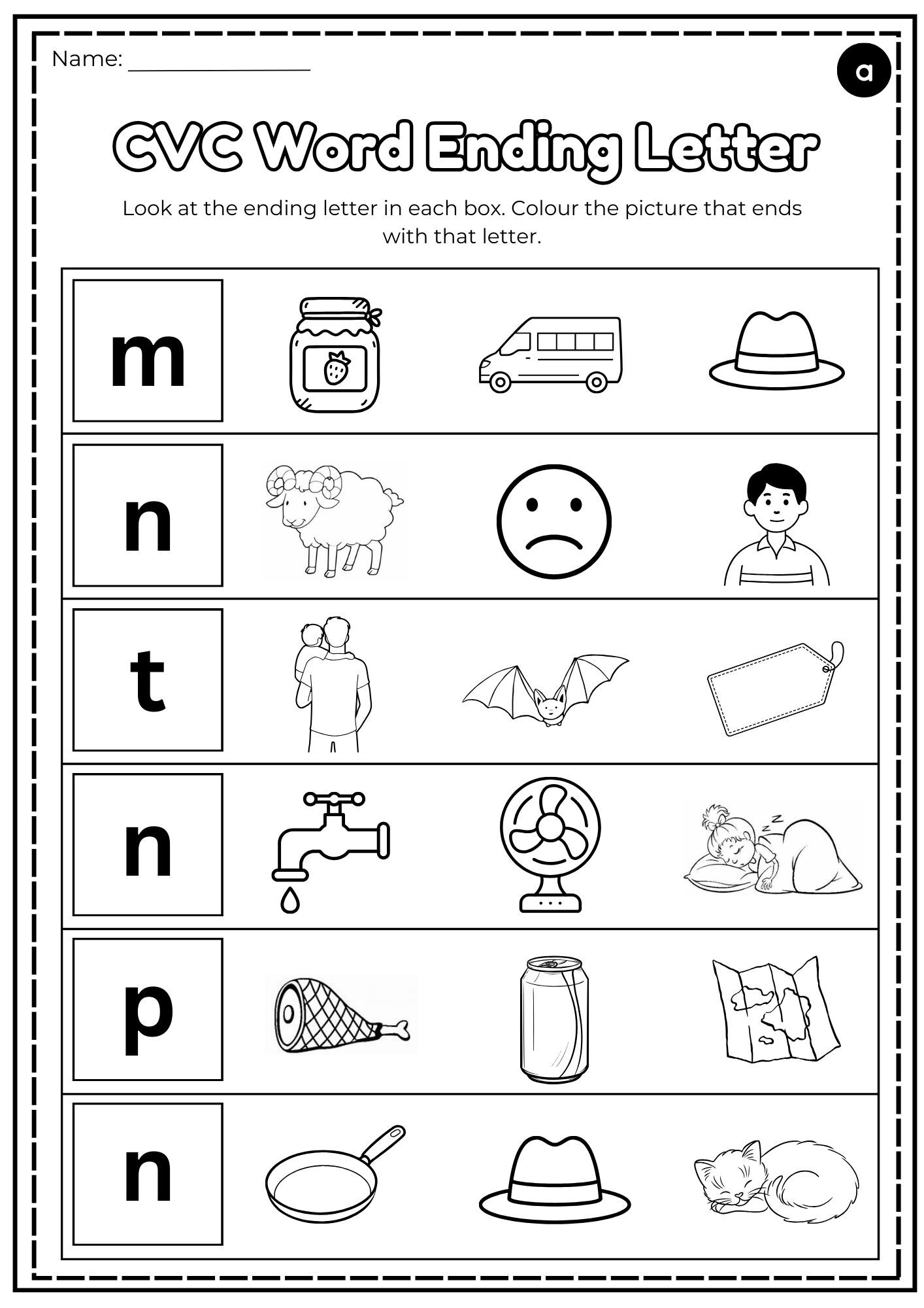 CVC Word Work | Ending Letters and Sounds MEGA Bundle | Kindergarten ...