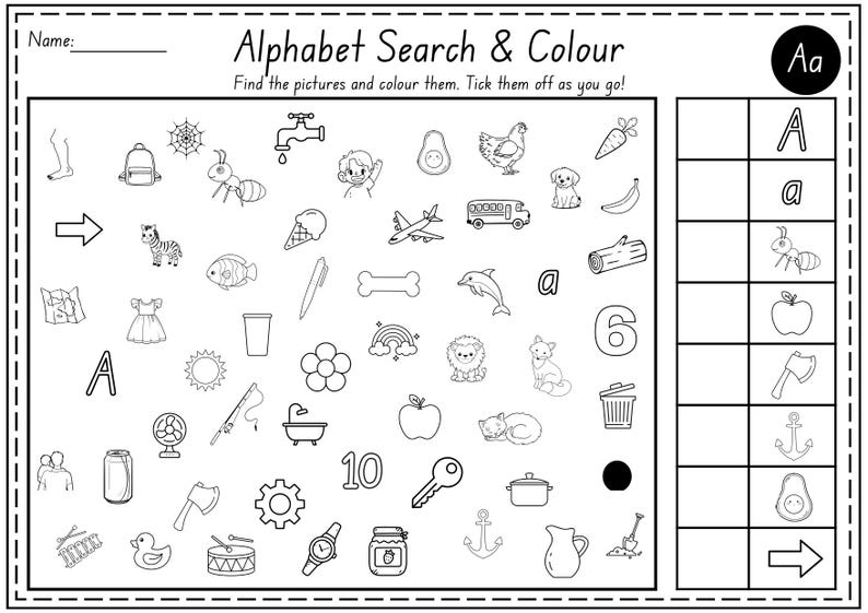 NSW Font | Alphabet Letter Recognition | Find and Color | No Prep ...