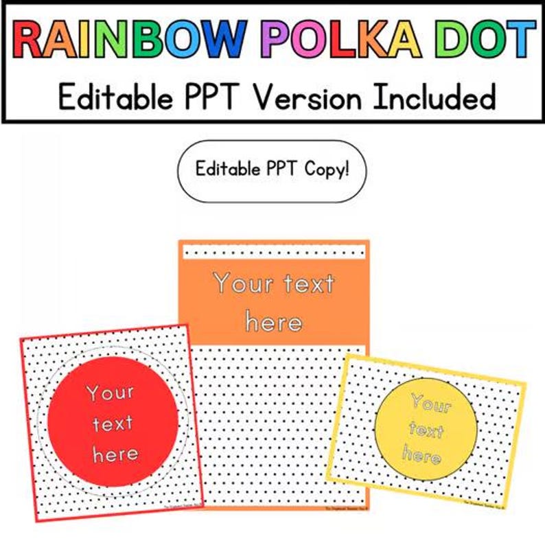 Rainbow Polka Dot Editable Word Wall and Sight Word Cards | Literacy ...