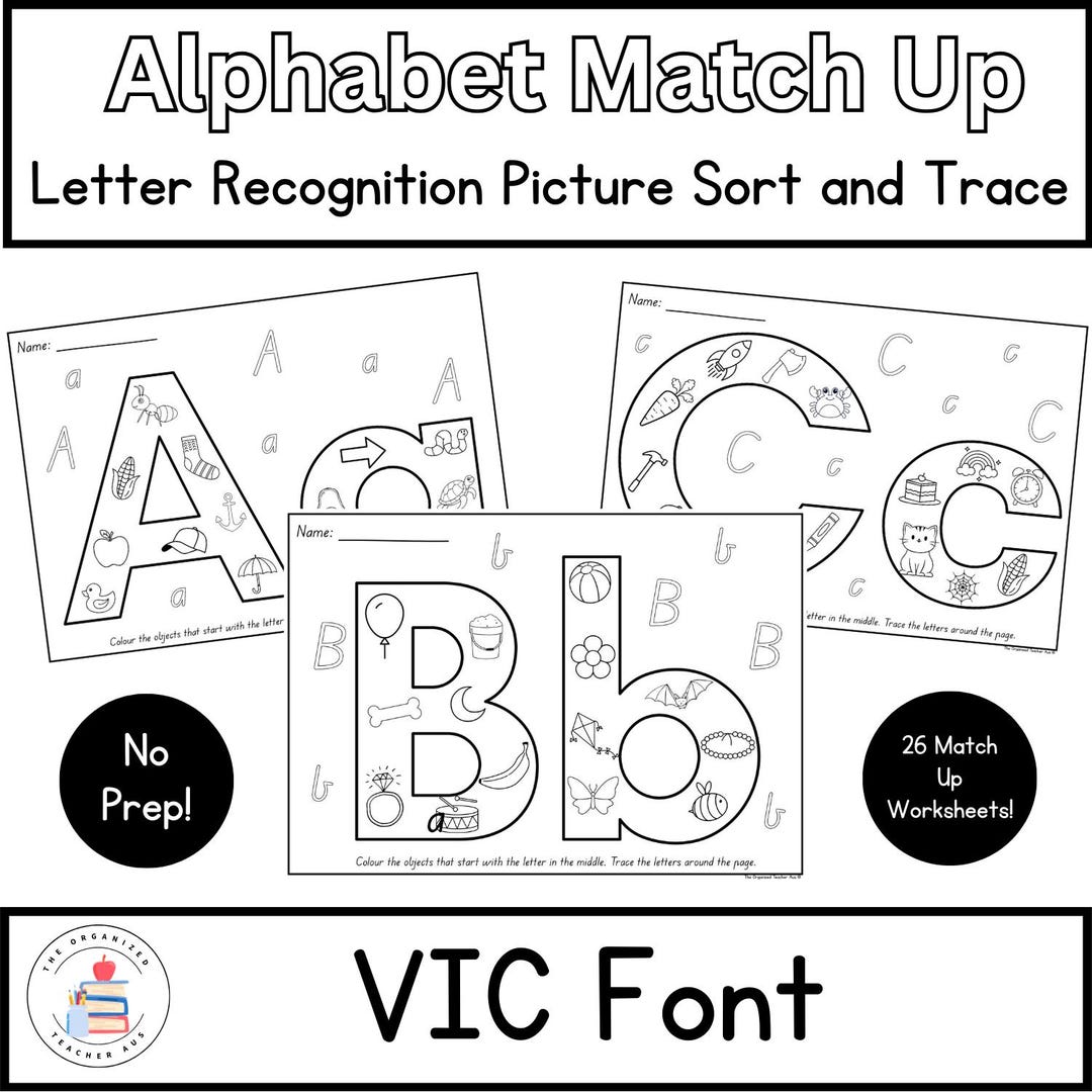 VIC Font | Alphabet Letter Recognition | Beginning Sounds Letter ...