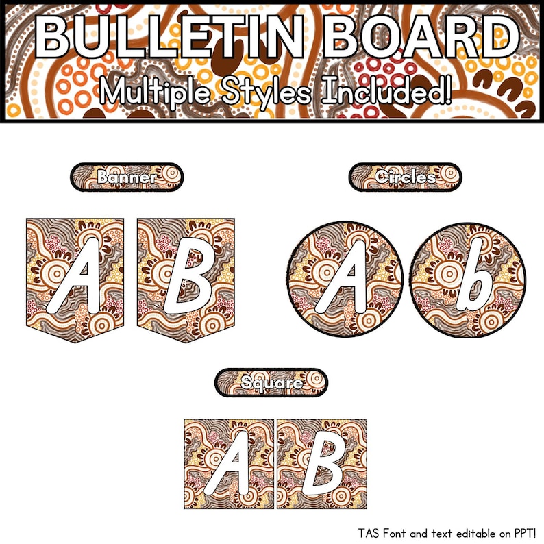 TAS Font | Aboriginal Indigenous Artwork | Editable Bulletin Board ...