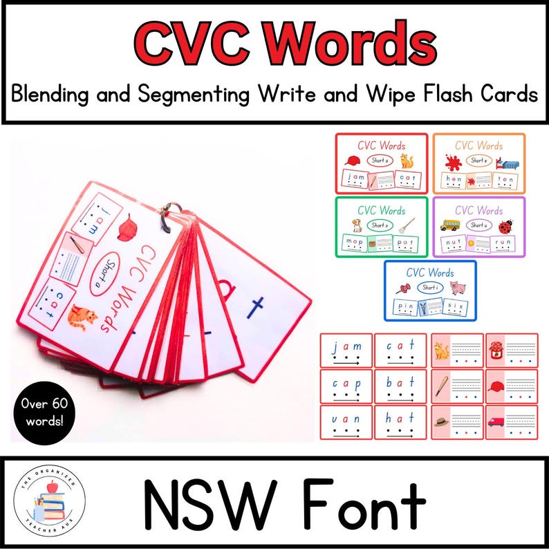 NSW Font | Editable CVC Flip Charts | Beginning Reading and Writing ...