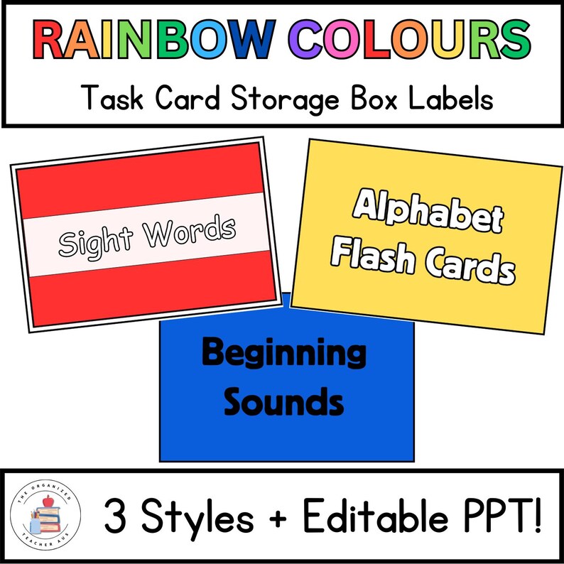 Editable Task Card Box Labels | Pastel Colours | Kmart Craft Storage ...