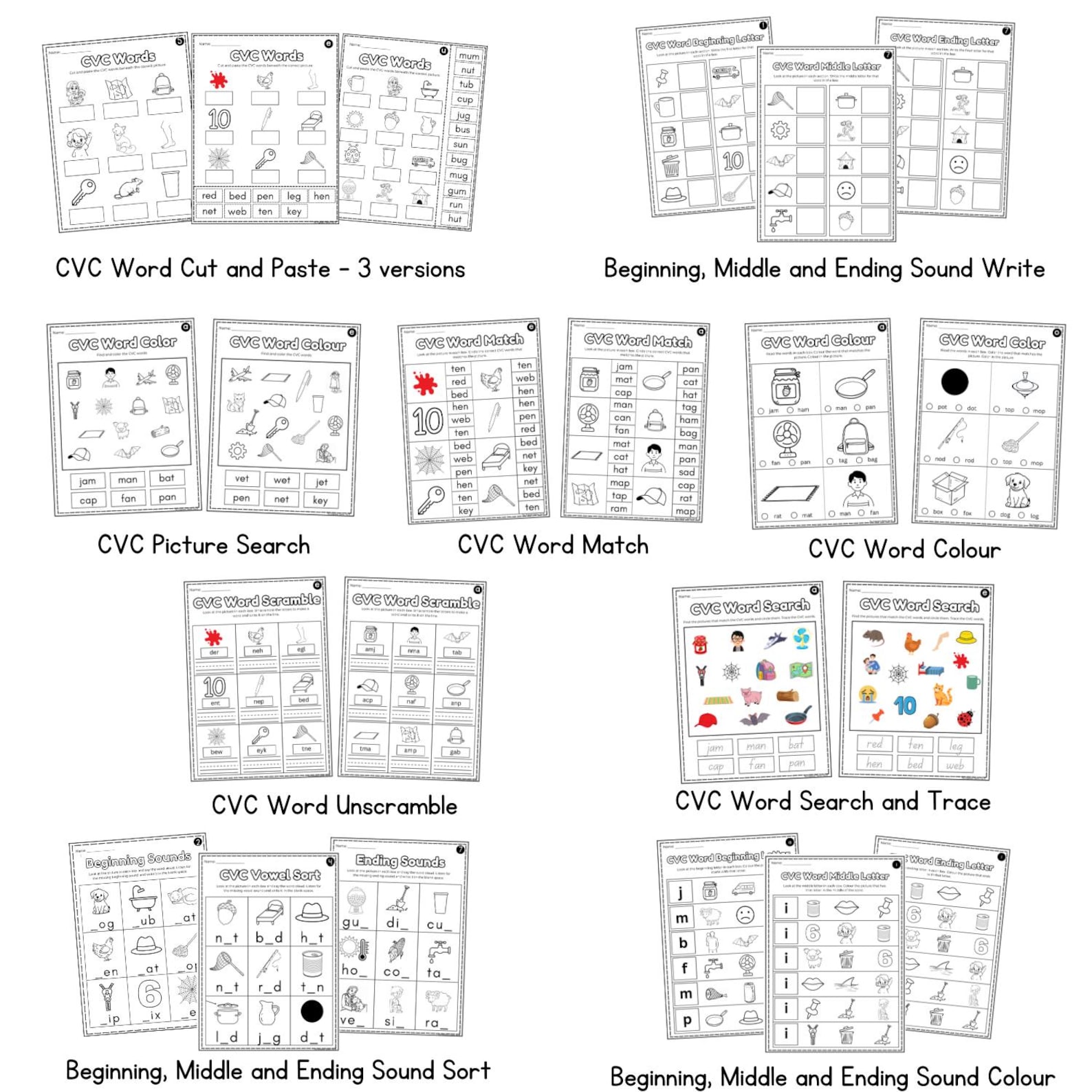 NSW Font | Early Phonics ULTIMATE Bundle | CVC, Beginning, Middle ...