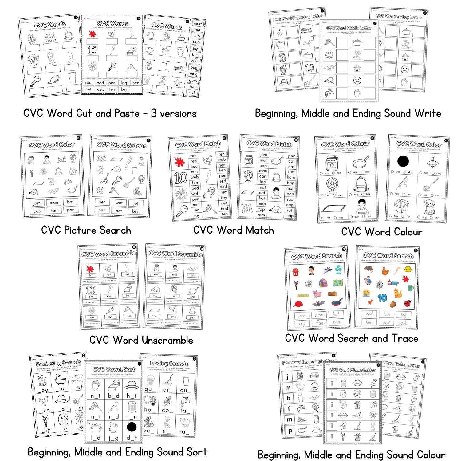 NSW Font | Early Phonics ULTIMATE Bundle | CVC, Beginning, Middle ...