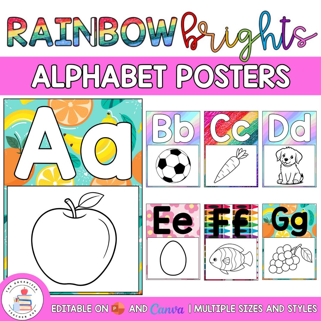 Rainbow Brights Alphabet Posters | Literacy Visual Supports | Early ...