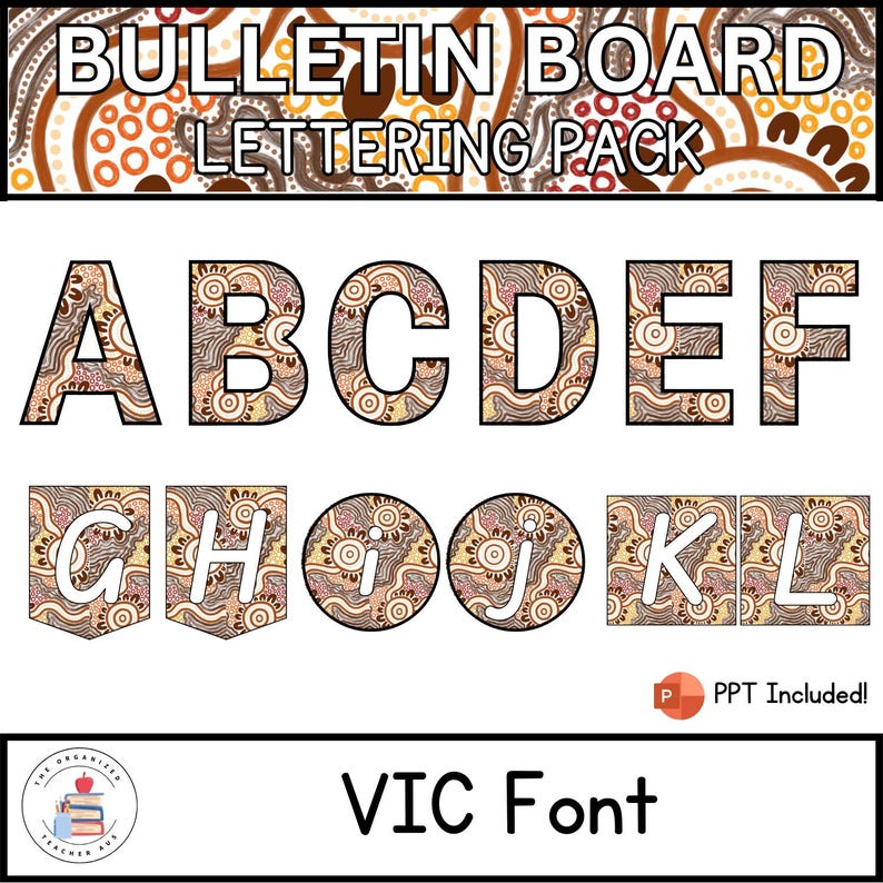 VIC Font | Aboriginal Indigenous Artwork | Editable Bulletin Board ...