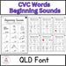QLD Font | CVC Word | Beginning Sound Sort | Initial Sound Identify ...