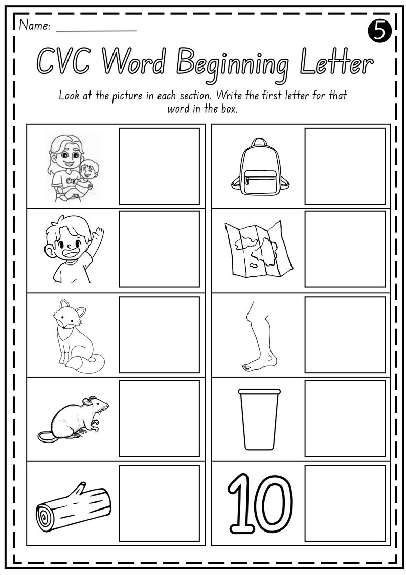 NSW Font | CVC Word Beginning Letter Identification Write | Early ...