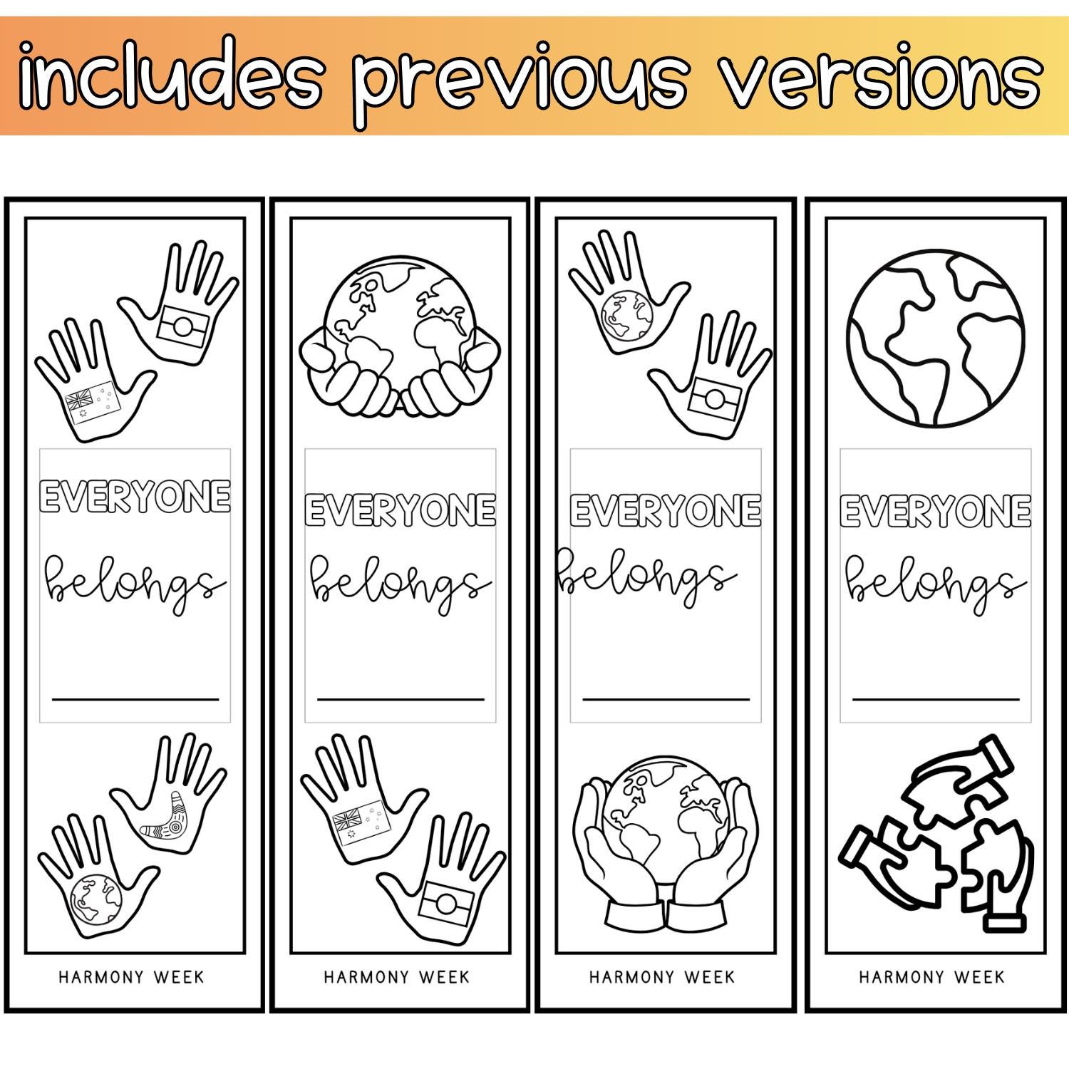 Harmony Day | Harmony Week | Everyone Belongs | Colouring Book Marks - Etsy