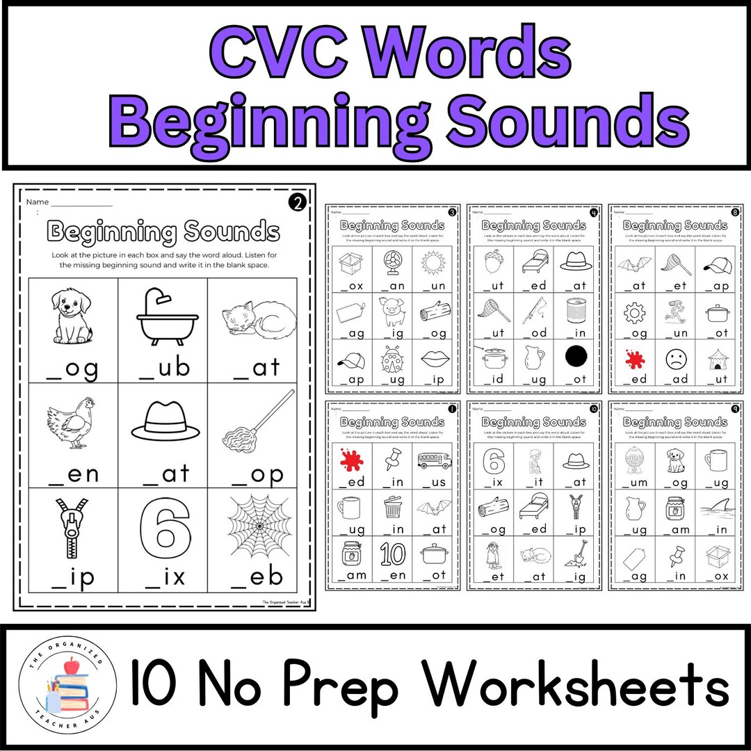 CVC Word | Beginning Sound Sort | Initial Sound Identify & Write ...