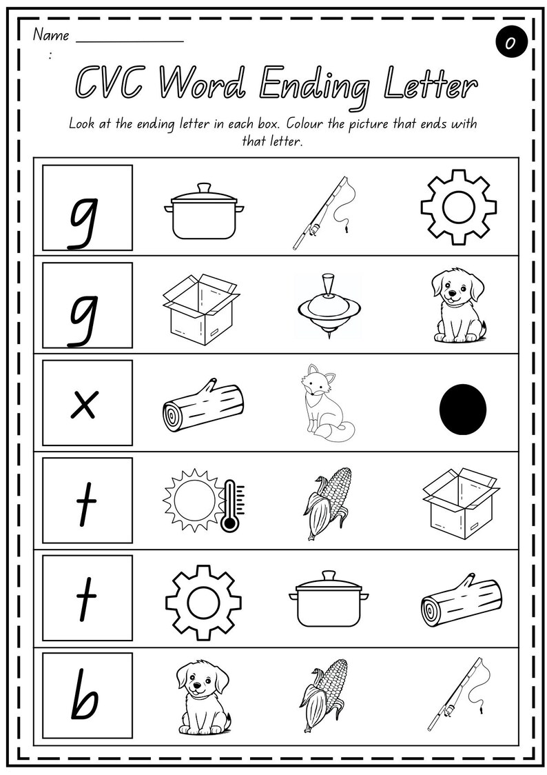 QLD Font CVC Word Ending Letter Identification and Colour/color | Early ...