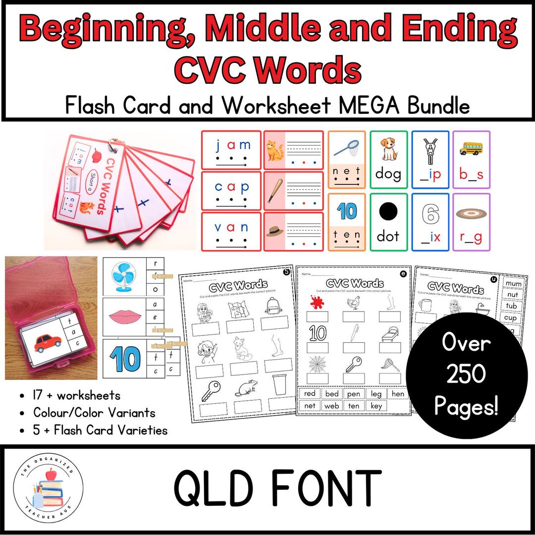 QLD Font | Early Phonics ULTIMATE Bundle | CVC, Beginning, Middle ...
