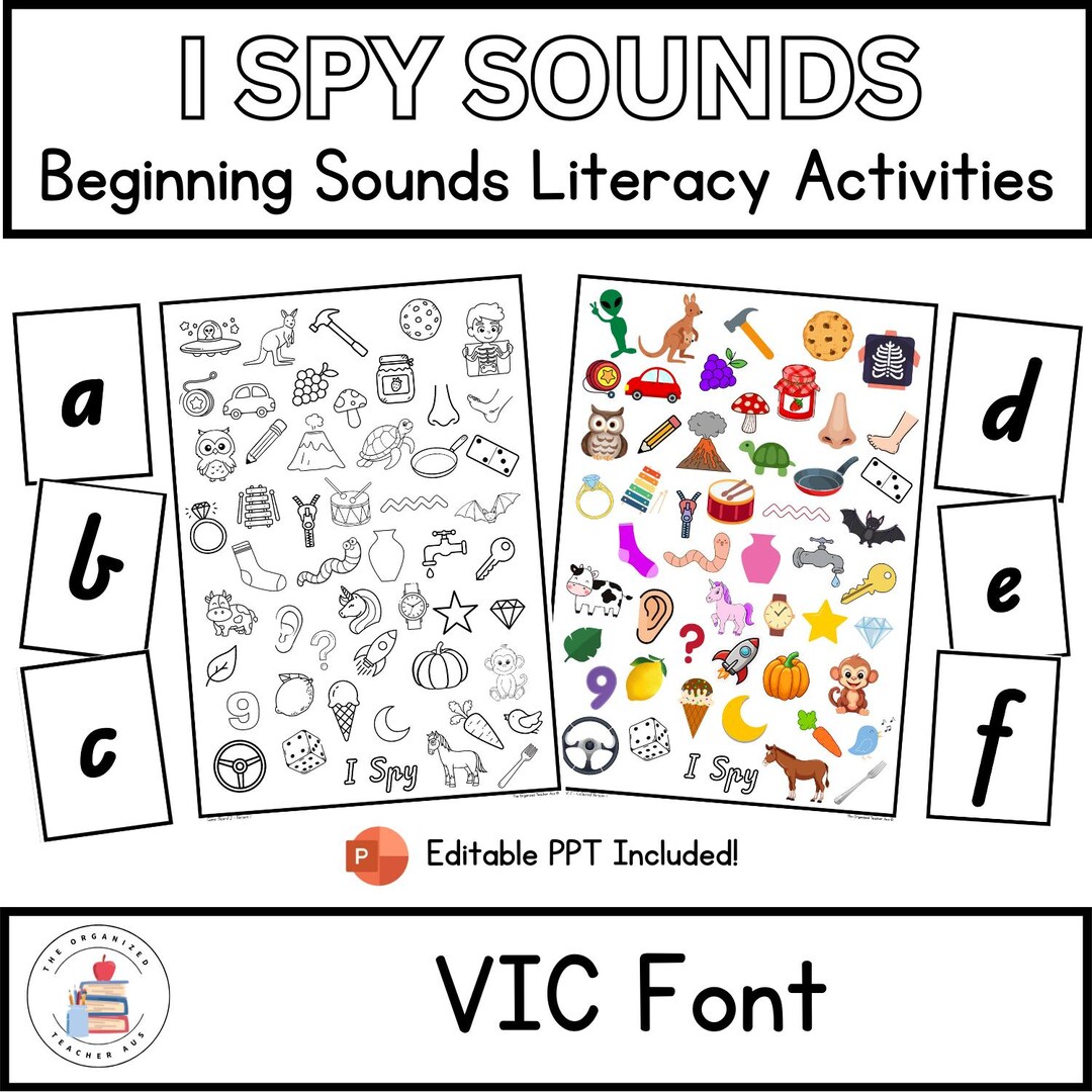 VIC Font | I Spy Words Beginning With... Printable, Initial Sounds ...