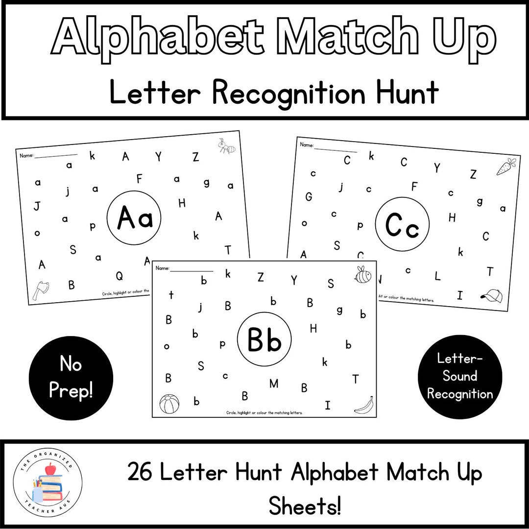 Alphabet Match up | Letter Recognition | Letter Identification ...