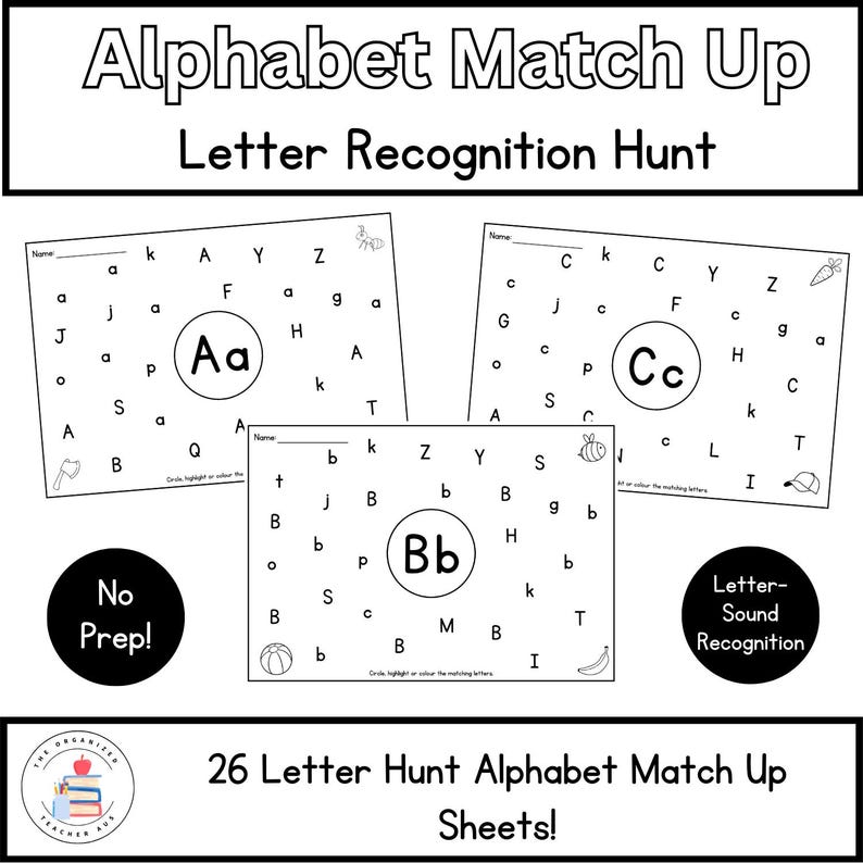 Alphabet Match up | Letter Recognition | Letter Identification ...