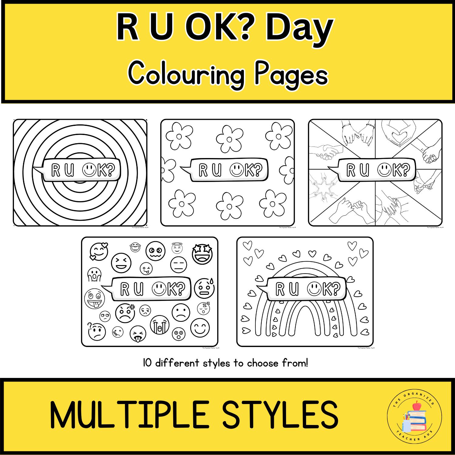R U OK? Day | Printable Colouring in Pages | RU OK Day School Resource ...