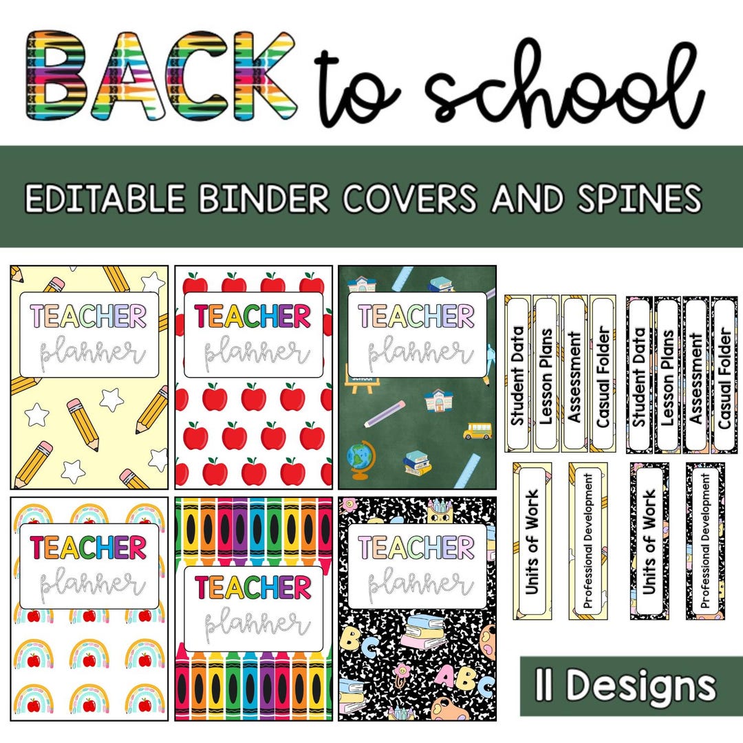 Editable Binder Labels and Spine Labels | Back to School Themed Decor ...