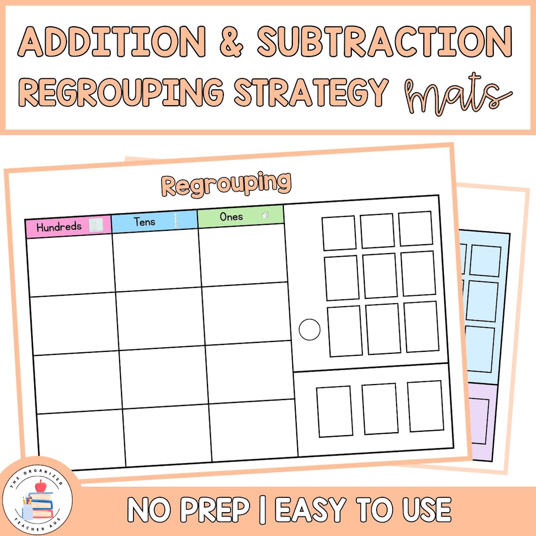 Addition & Subtraction Regrouping Strategy Mats | Maths Templates - Etsy