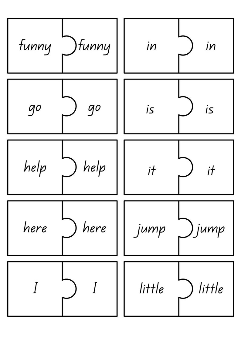 QLD Font | Editable Dolce Sight Word Match up Puzzles | Kindergarten ...