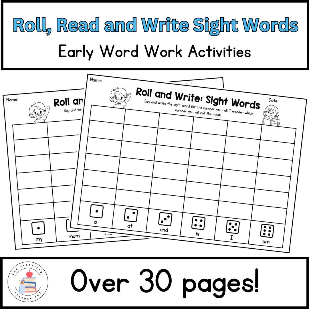 Editable Roll, Read and Write Sight Word Game | Editable Sight Word ...