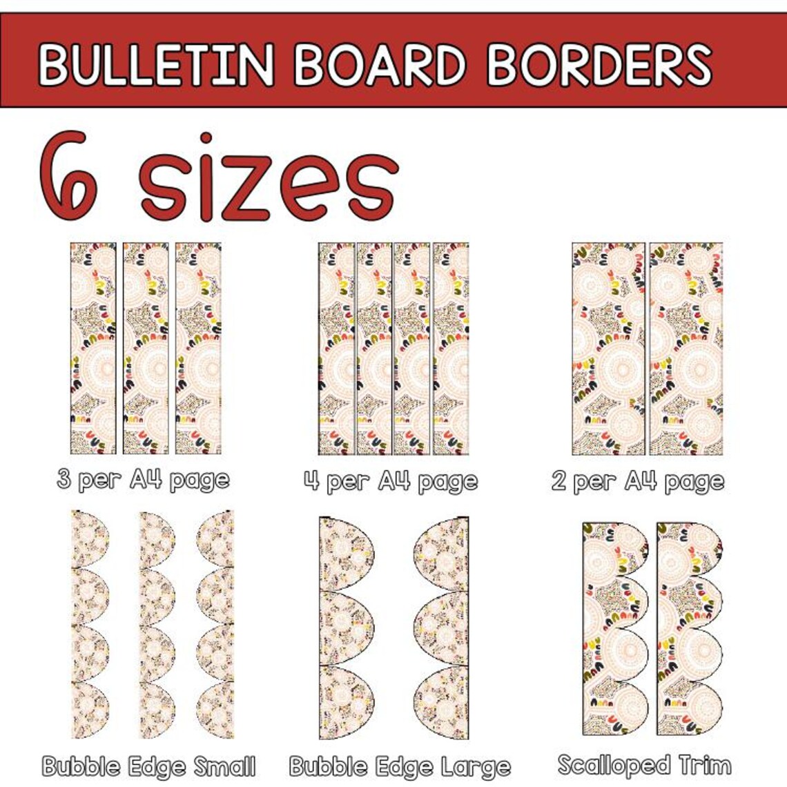Bulletin Board Border Trims | Aboriginal Art Theme | Printable ...