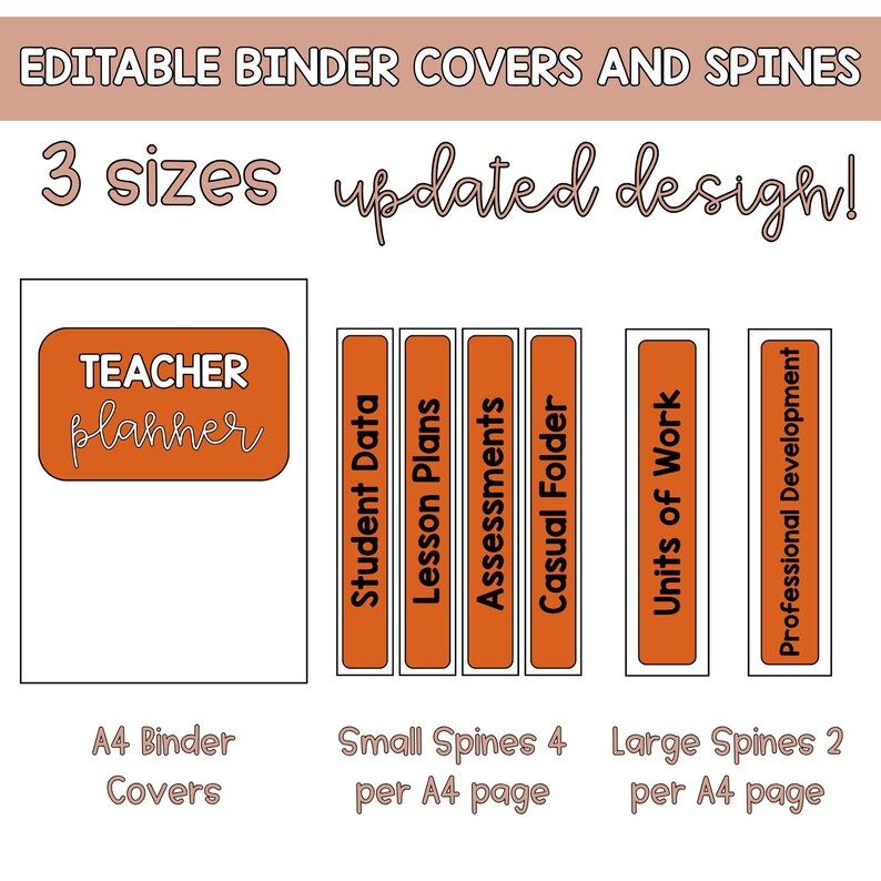 Editable Binder Labels and Spine Labels | Muted Boho Neutral Tones ...