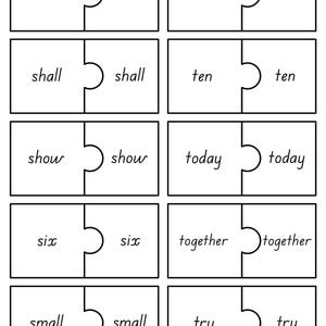 VIC Font | Editable Dolce Sight Word Match up Puzzles | Kindergarten ...