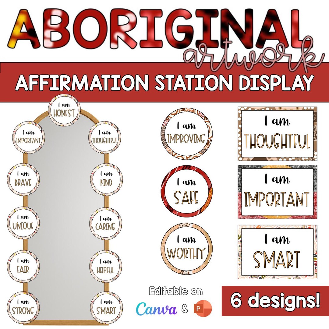 Editable Aboriginal Artwork Positive Affirmation Station | Wellbeing ...