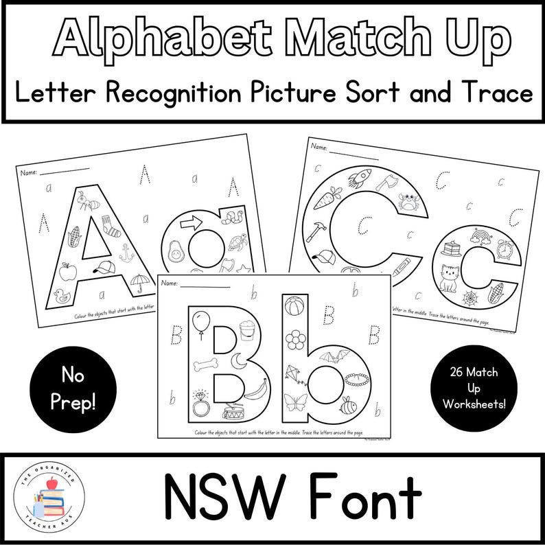 NSW Font | Alphabet Letter Recognition | Beginning Sounds Letter ...