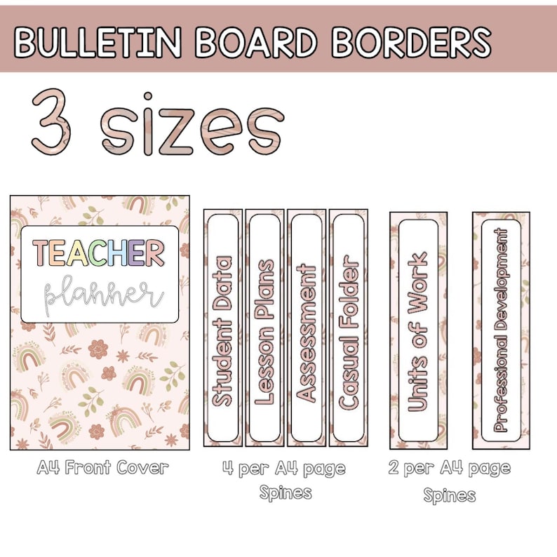 Editable Binder Labels and Spine Labels | Boho Neutrals Themed Decor ...