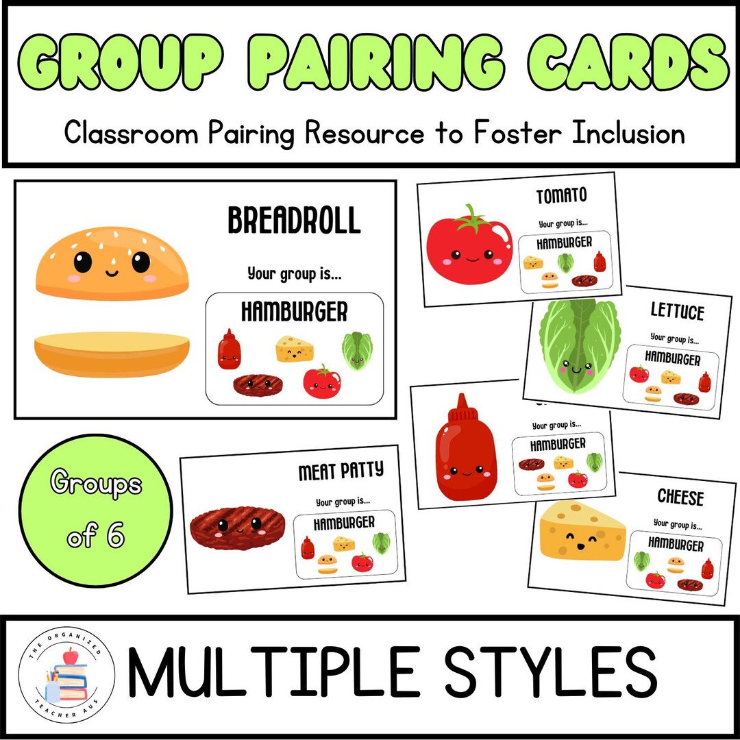 Groups of 6 Organisation Pairing Cards | Group Work Partnering Cards ...
