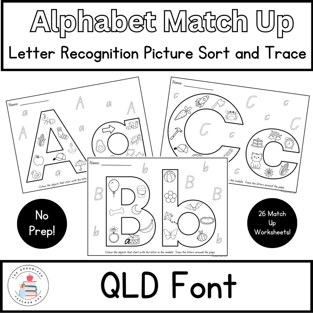 QLD Font | Alphabet Letter Recognition | Beginning Sounds Letter ...