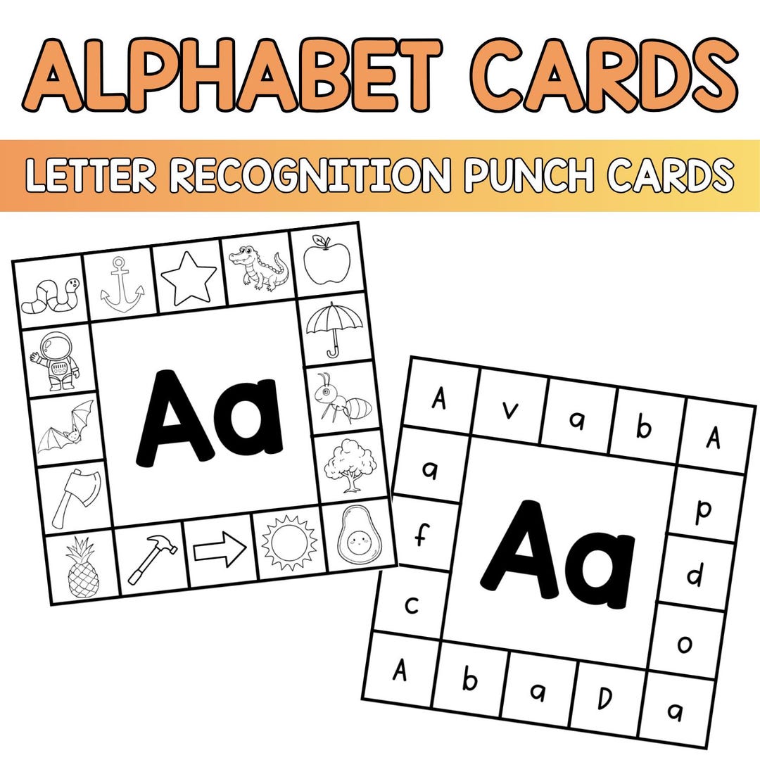 Alphabet Letter Recognition Punch Cards | Early Phonic Literacy Fine ...