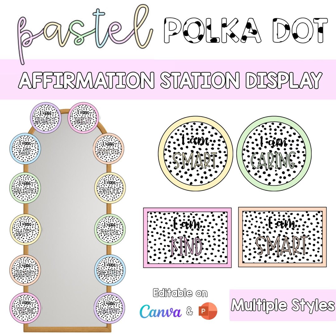 Pastel Polka Dot Positive Affirmation Station | Wellbeing and ...
