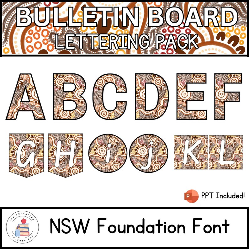 NSW Font | Aboriginal Indigenous Artwork | Editable Bulletin Board ...